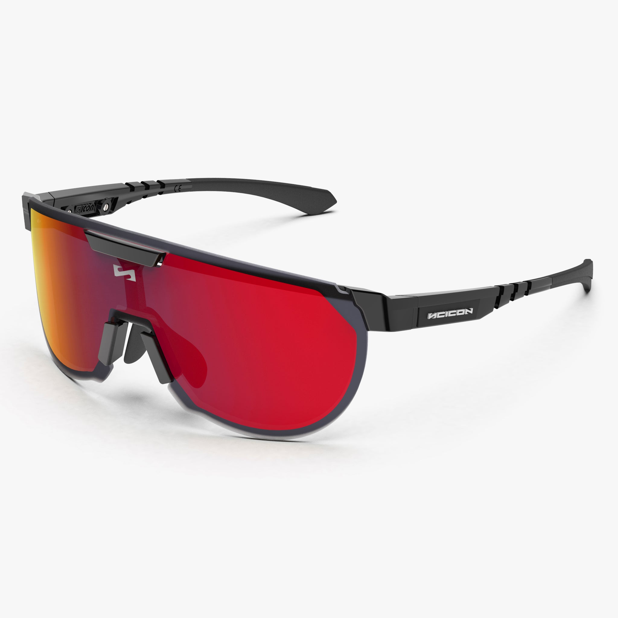 Black/Red Aerotrail Sport Sunglasses | Scicon Sports